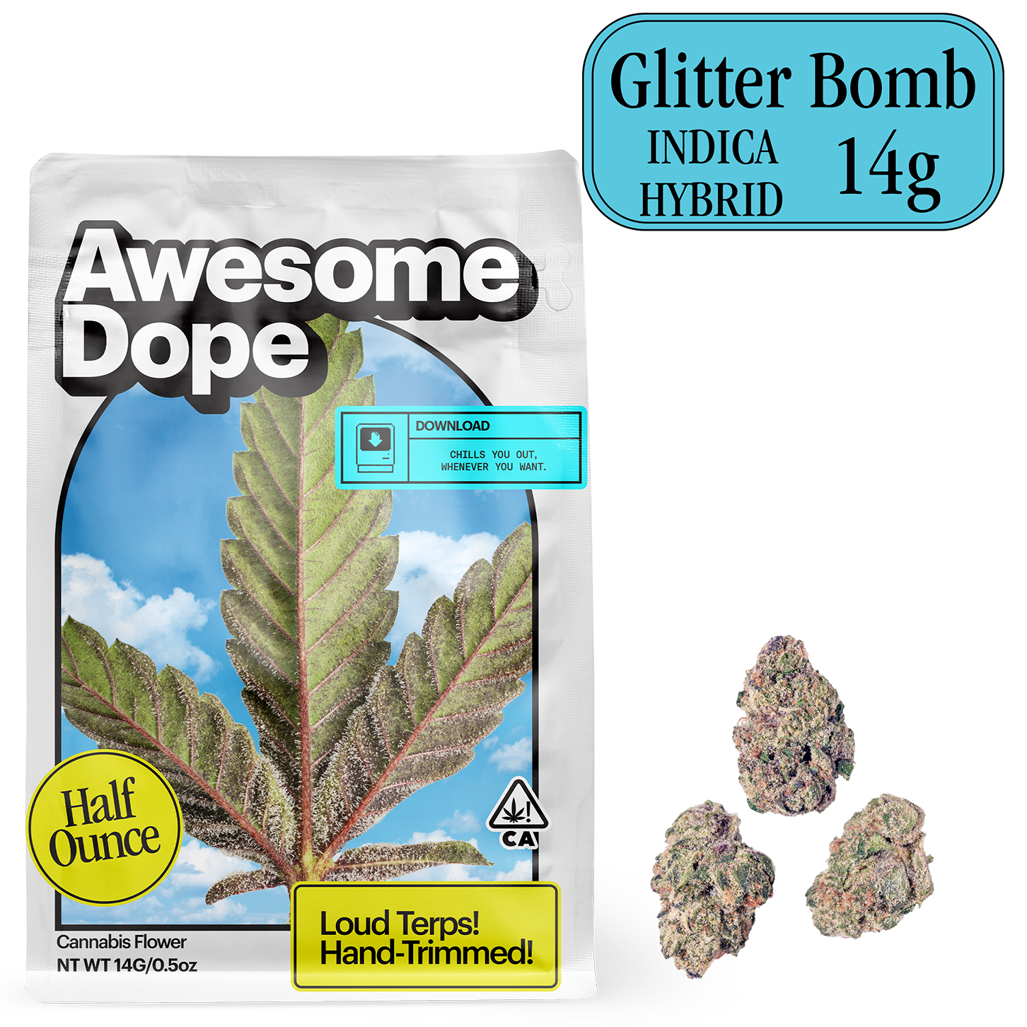 Awesome Dope xT Smalls Flower 14g Indica Hybrid Glitter Bomb by Awesome ...